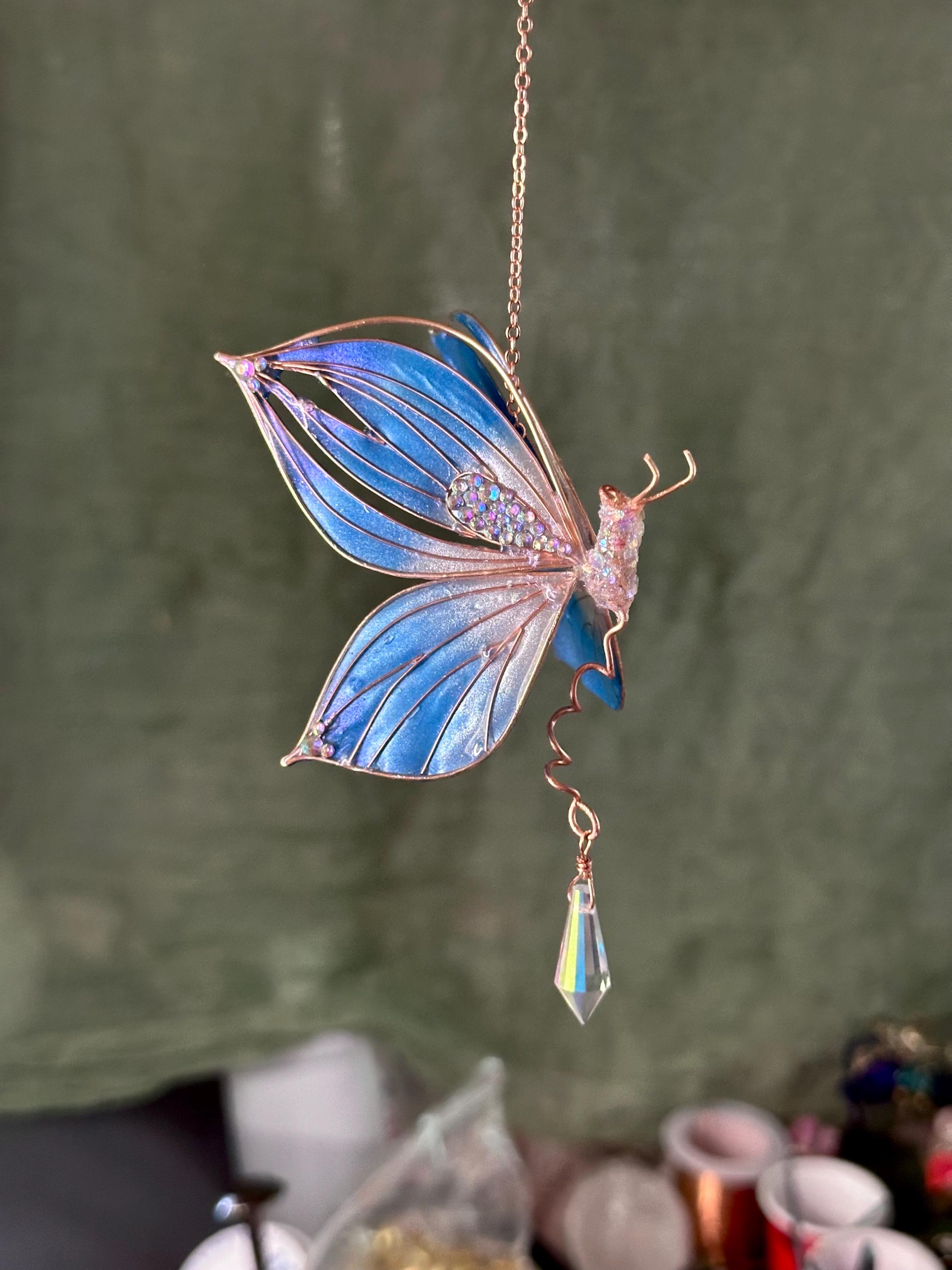 Handmade Custom Color Dangling Butterfly Suncatcher Table Decor or ...