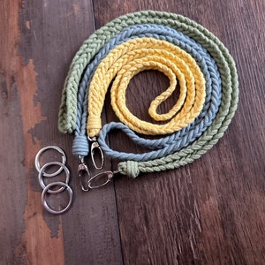 Custom Fishtail Macrame Braided Lanyard Key Card Holder Key Ring ...