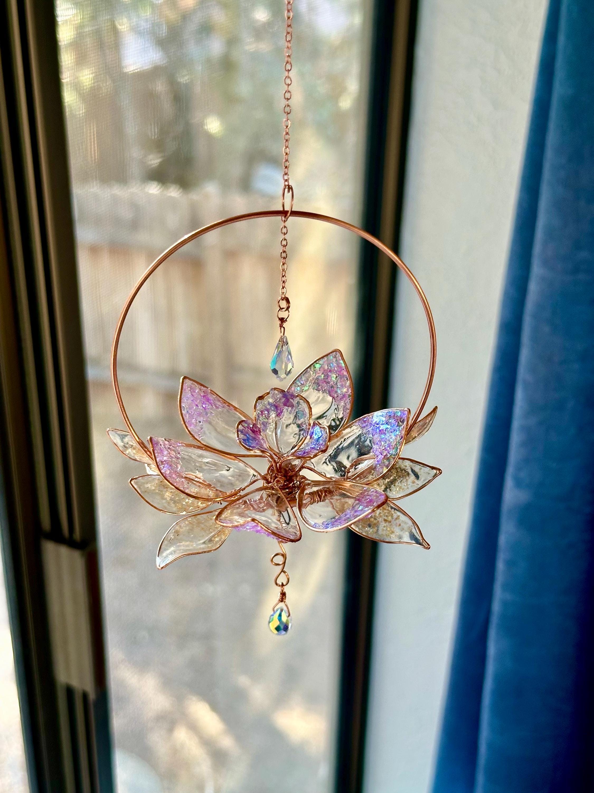 Holographic Daffodil Window Suncatcher Copper Wire and Epoxy Flower ...