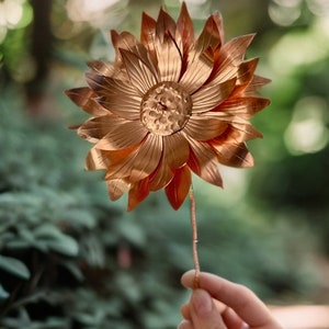 Pure Copper Sunflower Metal Flower Home Decor Unique Gift for Her ...