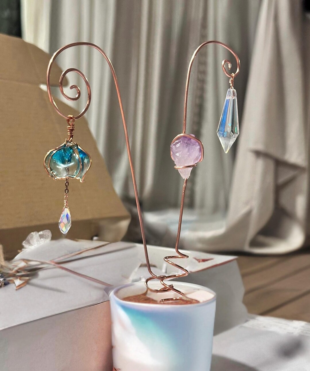 Copper Wire Mermaid Flower Plant Garden Spikes Garden Decor Plant Stake ...