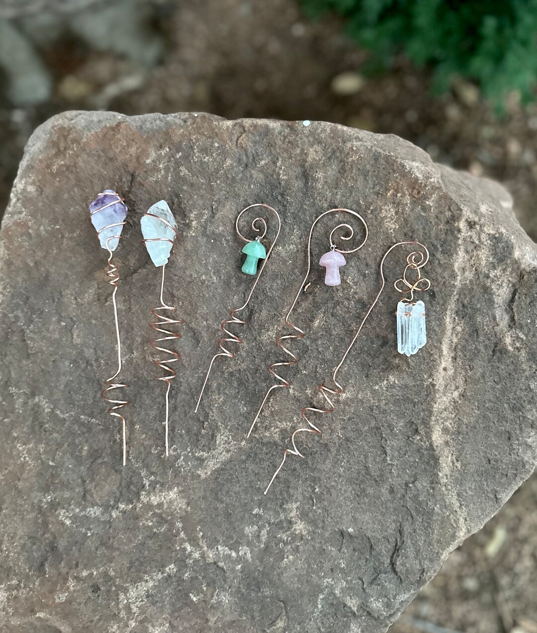 Handmade Crystal Plant Garden Spikes Garden Decor Plant Stake for ...