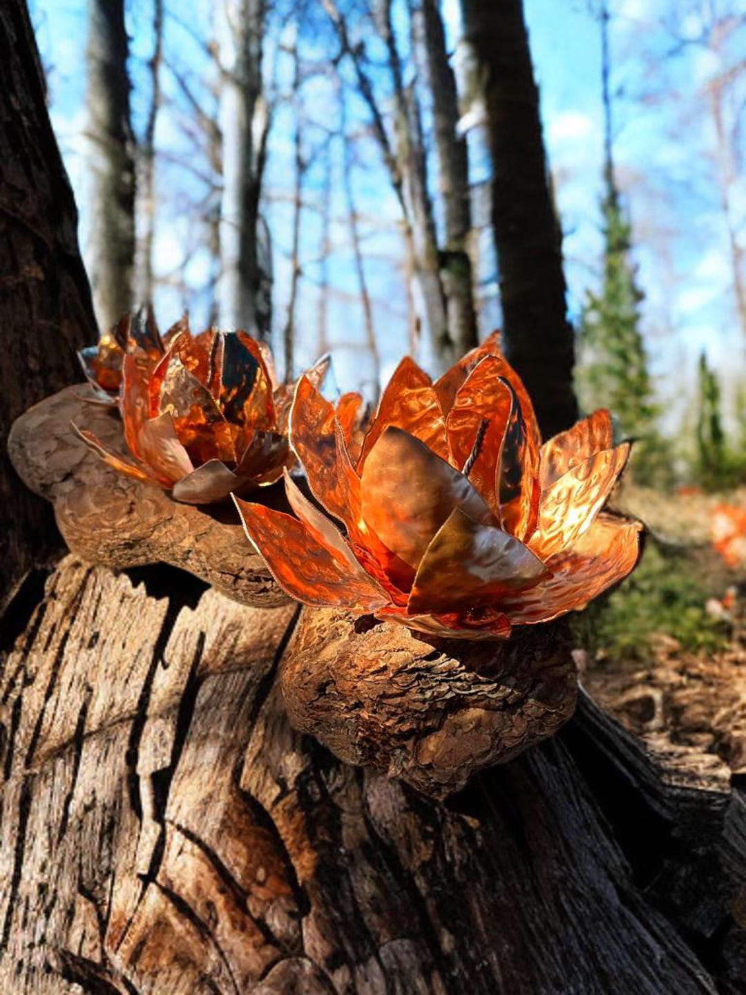 COPPER Large Pure Lotus Flower Handmade Metal Tabletop Copper Flower ...