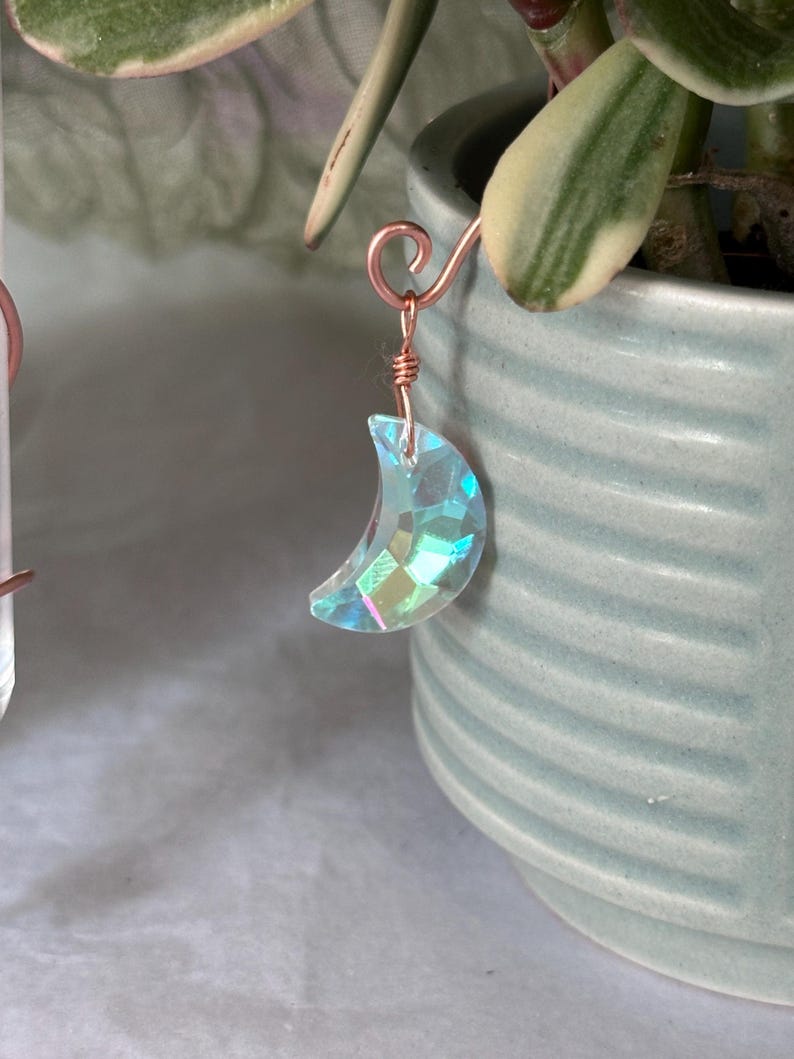 Handmade Plant Spikes UV Resin & Copper Wire Dangling Flower Indoor ...