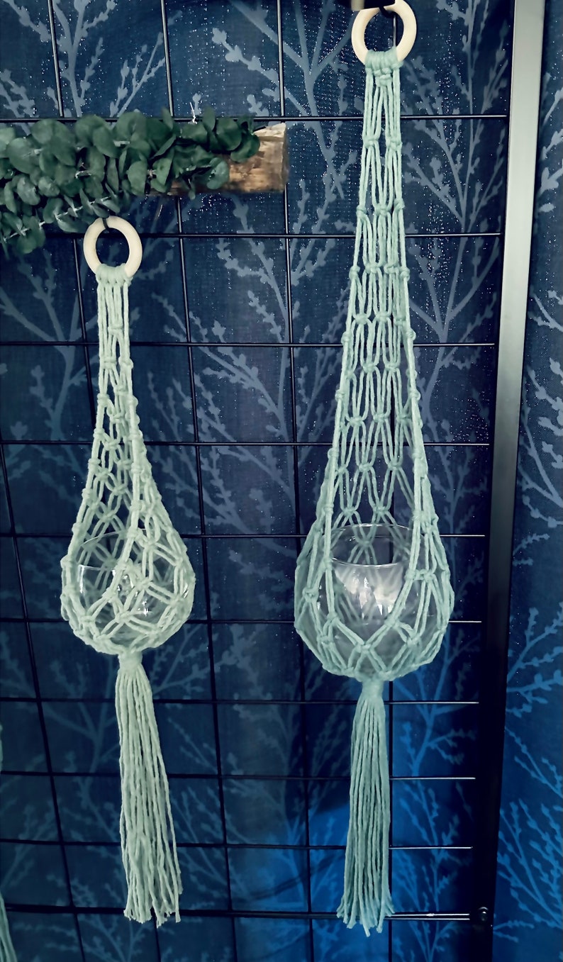 Medium Long Macramé Plant Pouch Wall Hanger Pouch Boho Decor Nursery ...