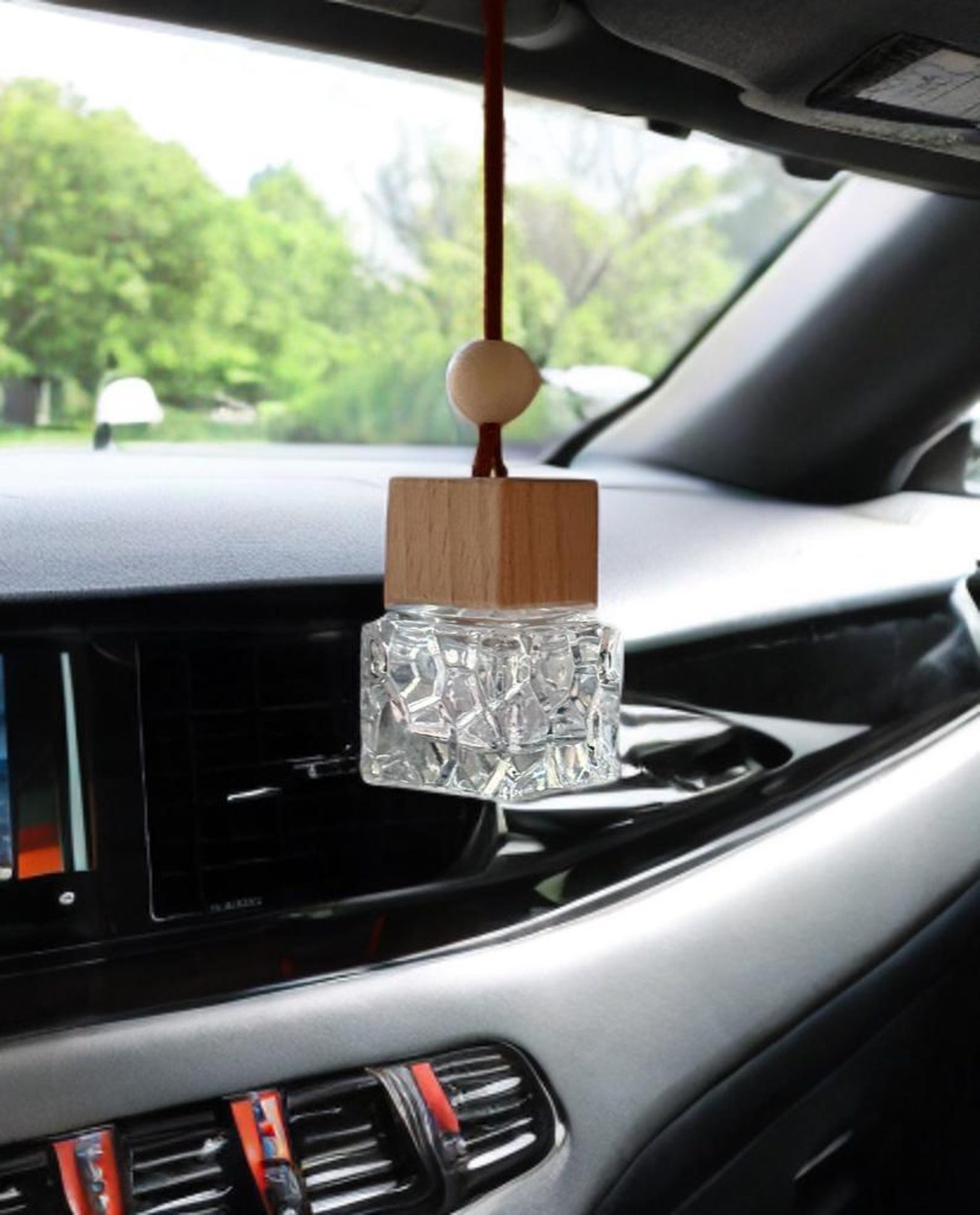3 in ONE Honey Comb Car Diffuser Glass & Wood Home Decor Table Vent or ...