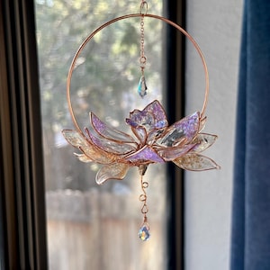 Holographic Daffodil Window Suncatcher Copper Wire and Epoxy Flower ...