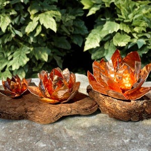 COPPER Large Pure Lotus Flower Handmade Metal Tabletop Copper Flower ...