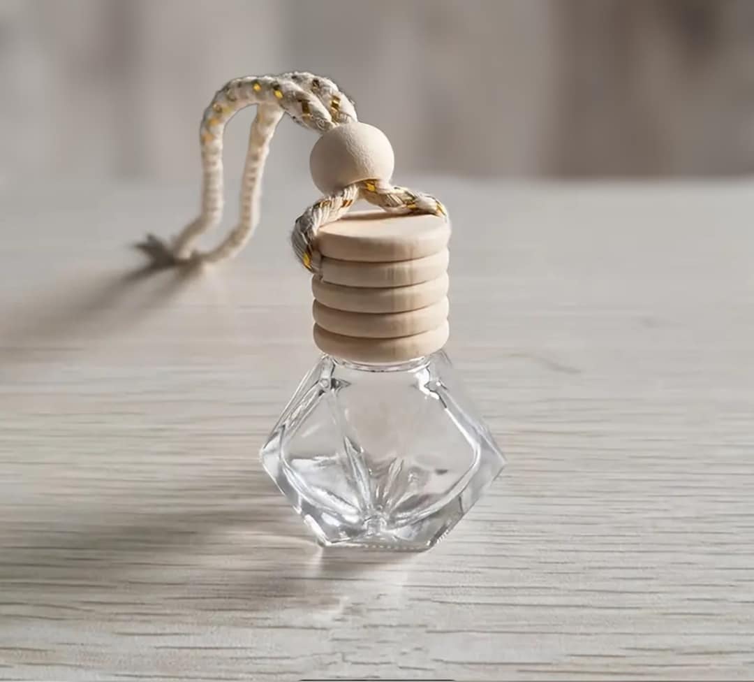 Rear Mirror Car Diffuser Glass & Wood Car Dangle Mirror Decor Boho Car ...