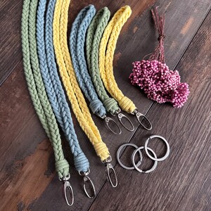 Custom Fishtail Macrame Braided Lanyard Key Card Holder Key Ring ...