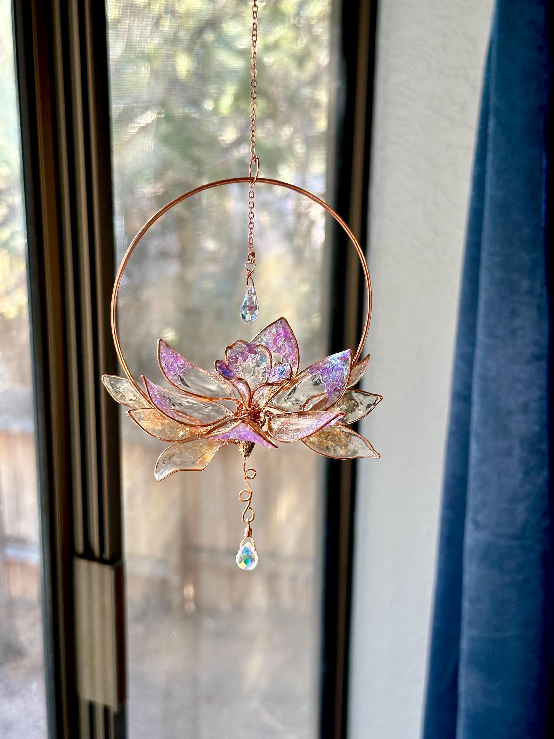 Holographic Daffodil Window Suncatcher Copper Wire and Epoxy Flower ...
