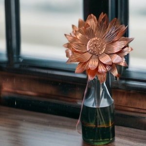 Pure Copper Sunflower Metal Flower Home Decor Unique Gift for Her ...