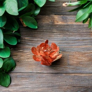 Handmade Copper Lotus Flower and Gemstone Window Dangle Rear View ...