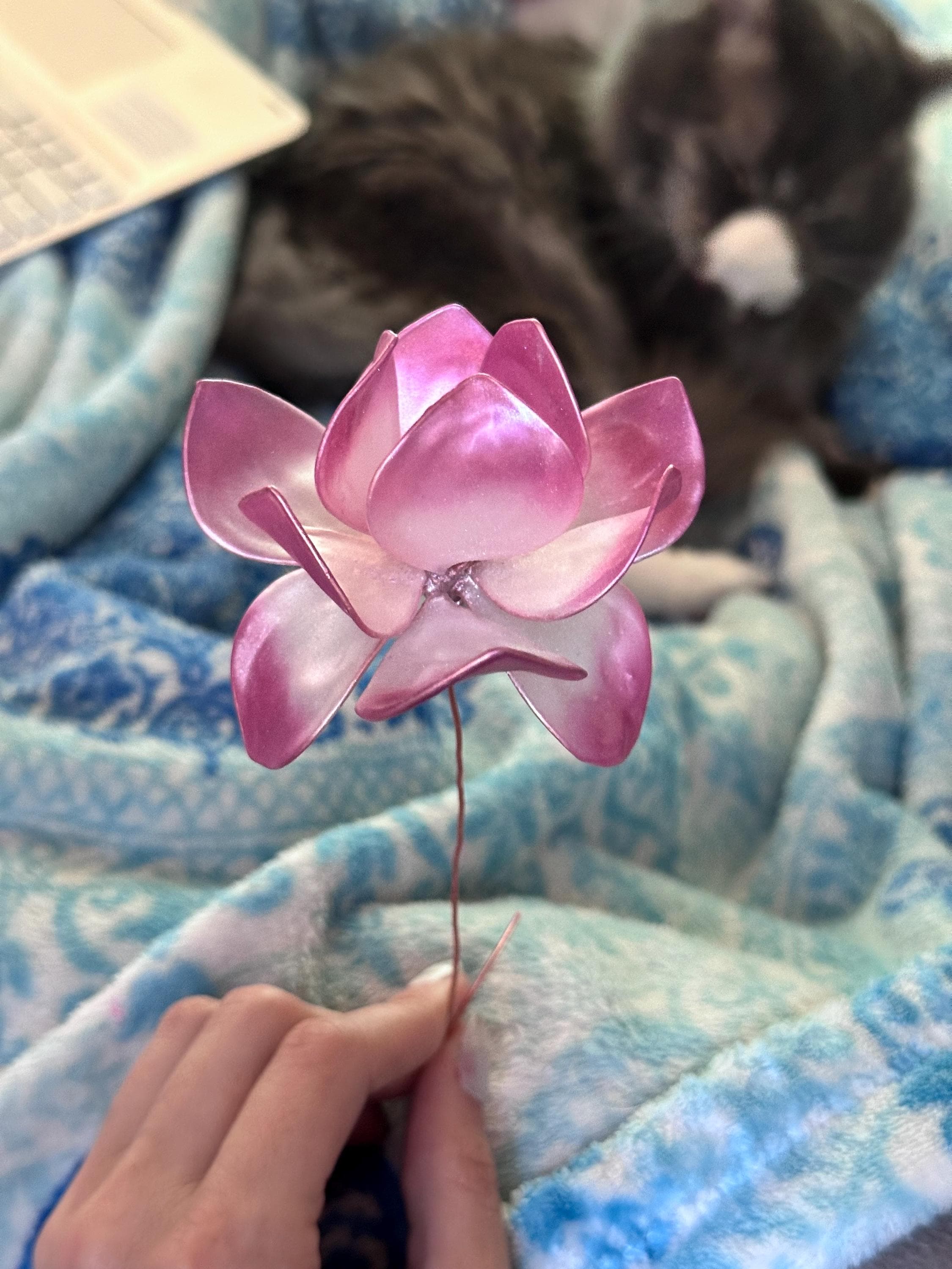 Lotus Window Suncatcher Copper Wire & Resin Flower Grieving Gift ...