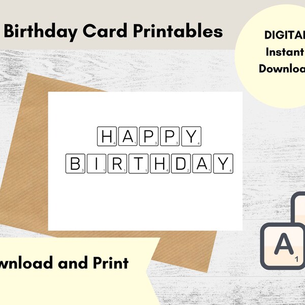 Scrabble Tile Birthday Card - Etsy