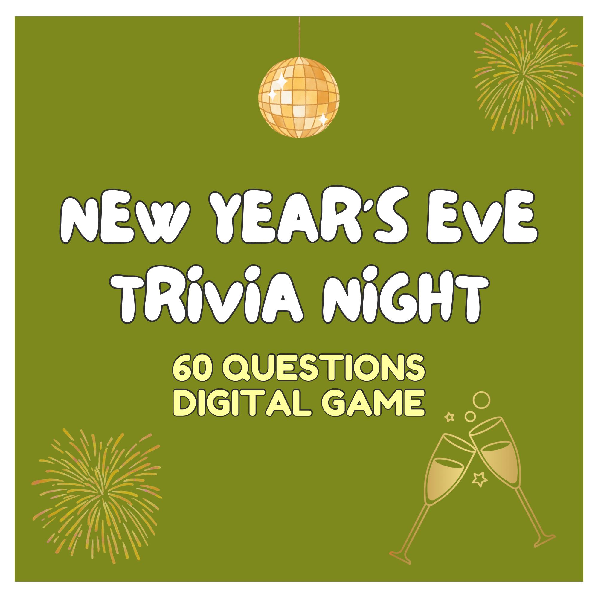 New Year's Eve Trivia Game: 60 Question Family Powerpoint (digital Game ...