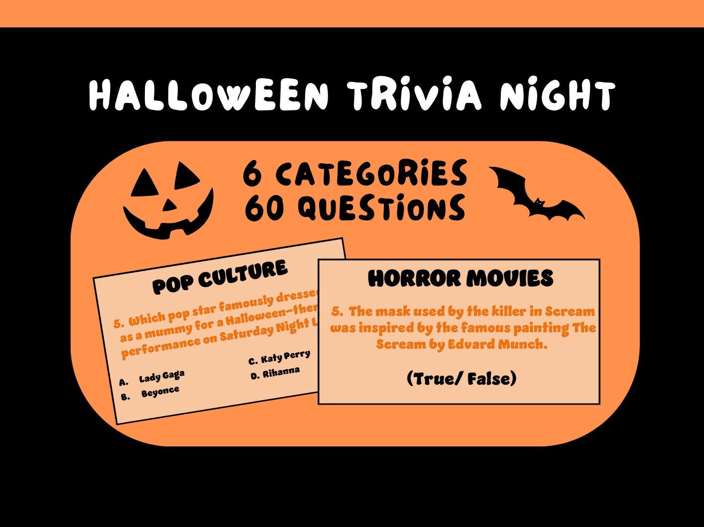 Halloween Trivia Powerpoint Game: 60 Spooky Questions (digital Download ...