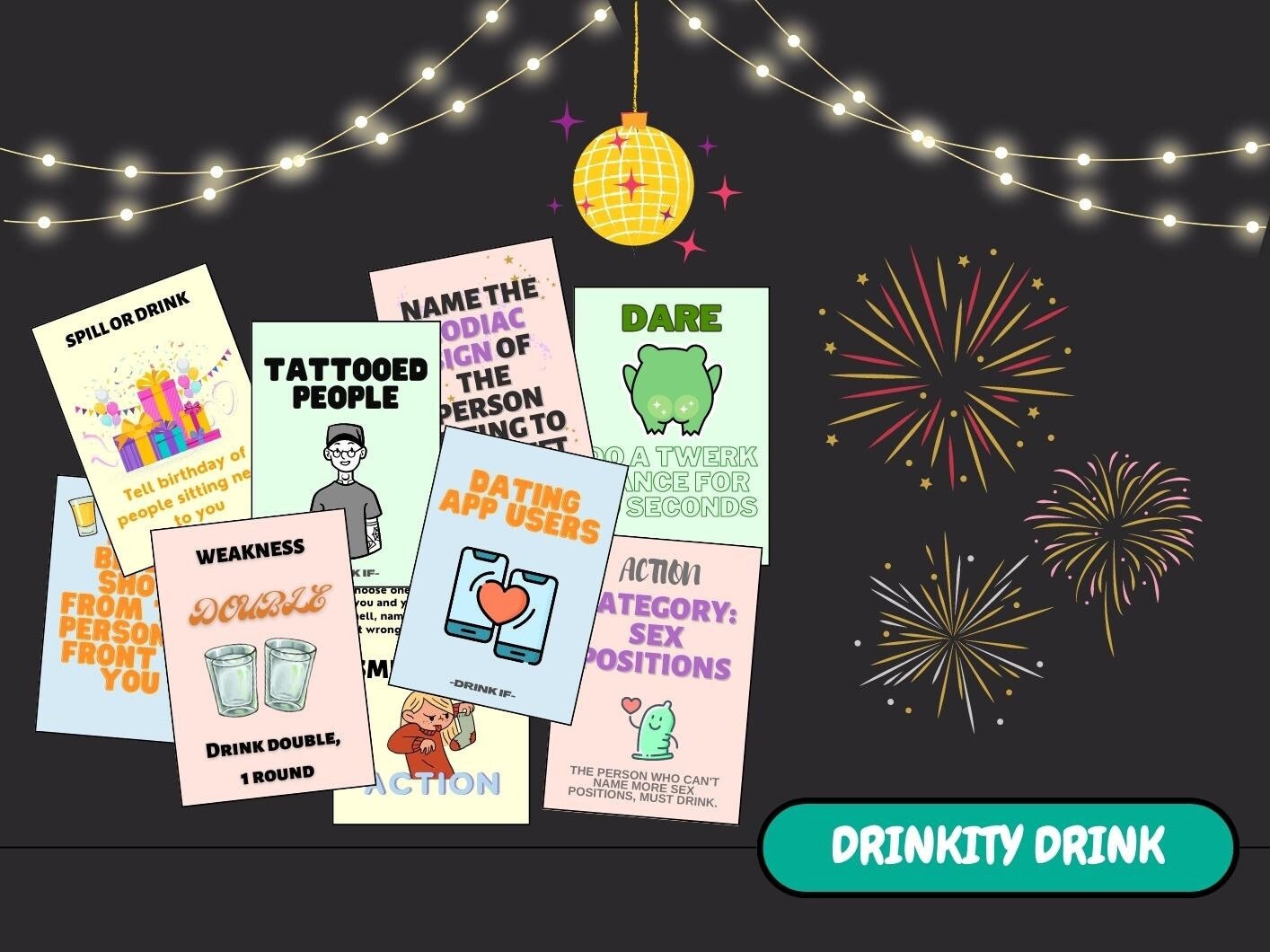 Drinkity Drink | Party Game | Drinking Game Cards | Party Night ...