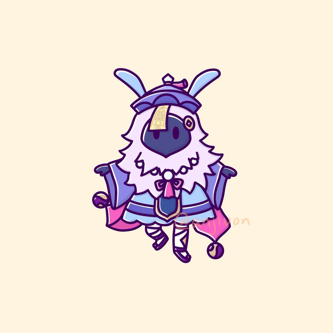 Qiqi X Abyss Mage Cute Sticker / Genshin Impact / Laptop Sticker ...