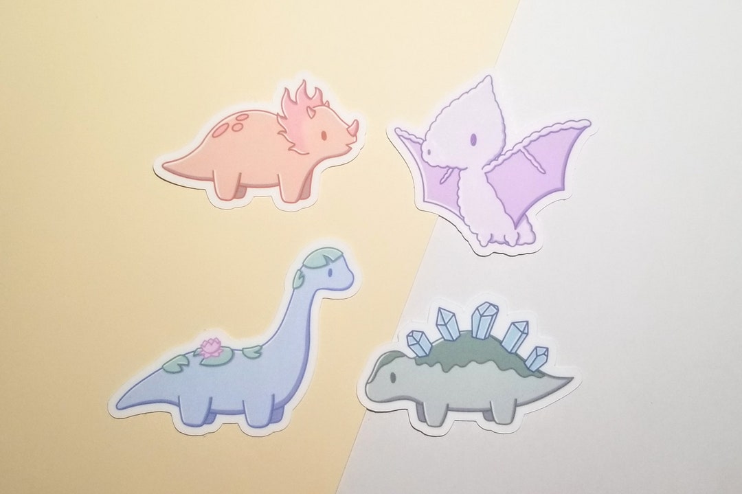 Elemental Dinosaur Stickers / Cute Dino Sticker / Laptop - Etsy
