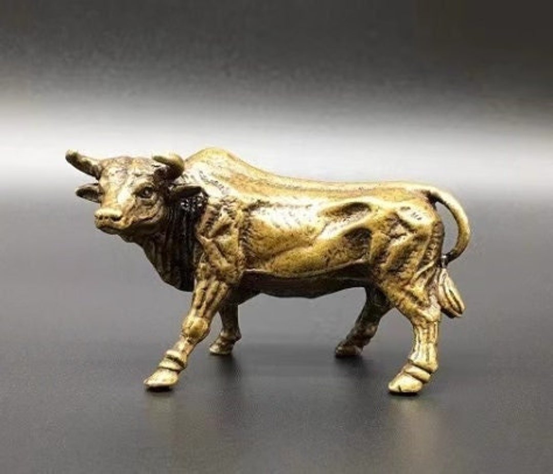 Brass Ox Ornaments, Solid Copper Ox Sculpture, Zodizc Ox Antique Statue ...