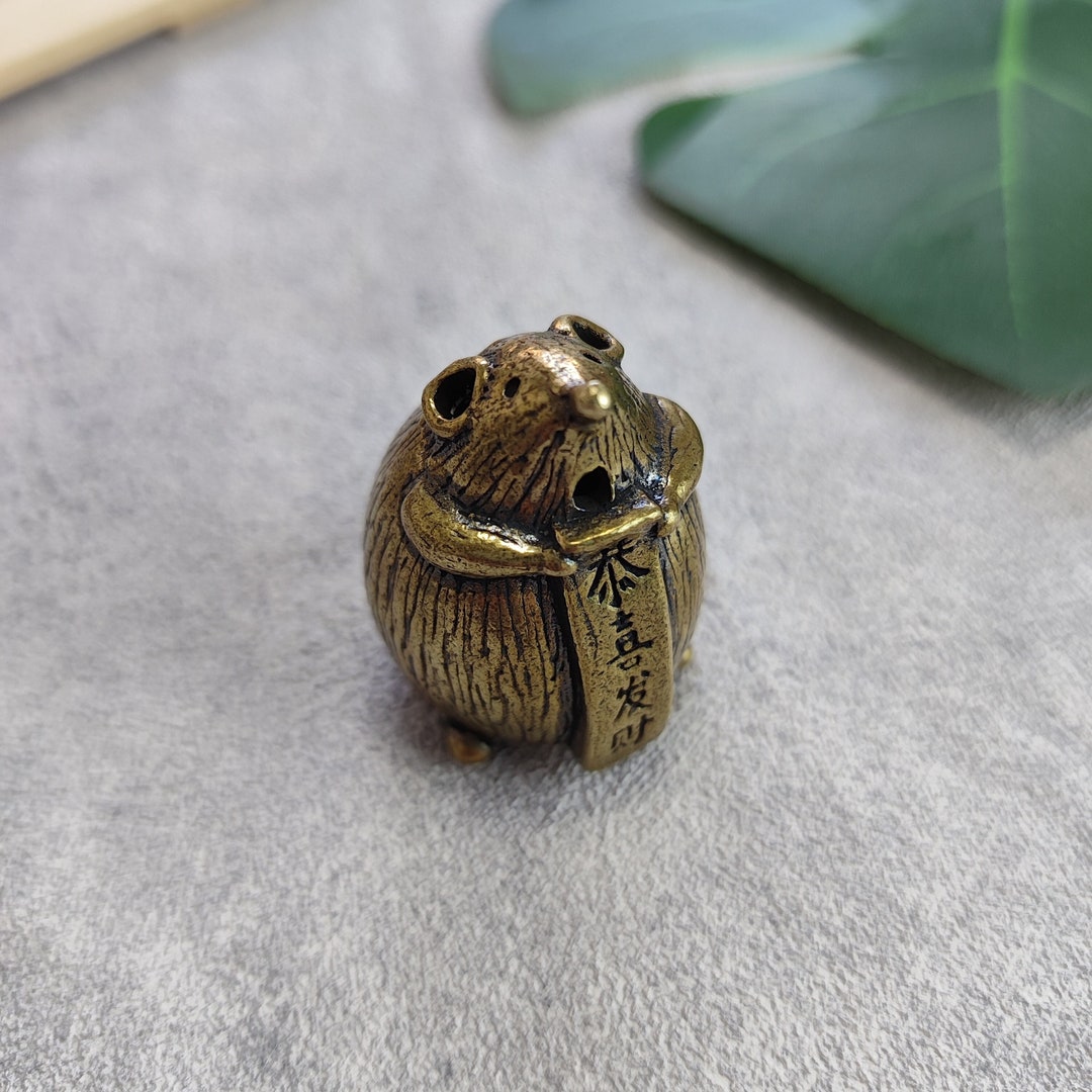 Pure Brass Fortune Rat, Retro Copper Rat Ornaments, Antique Handmade ...