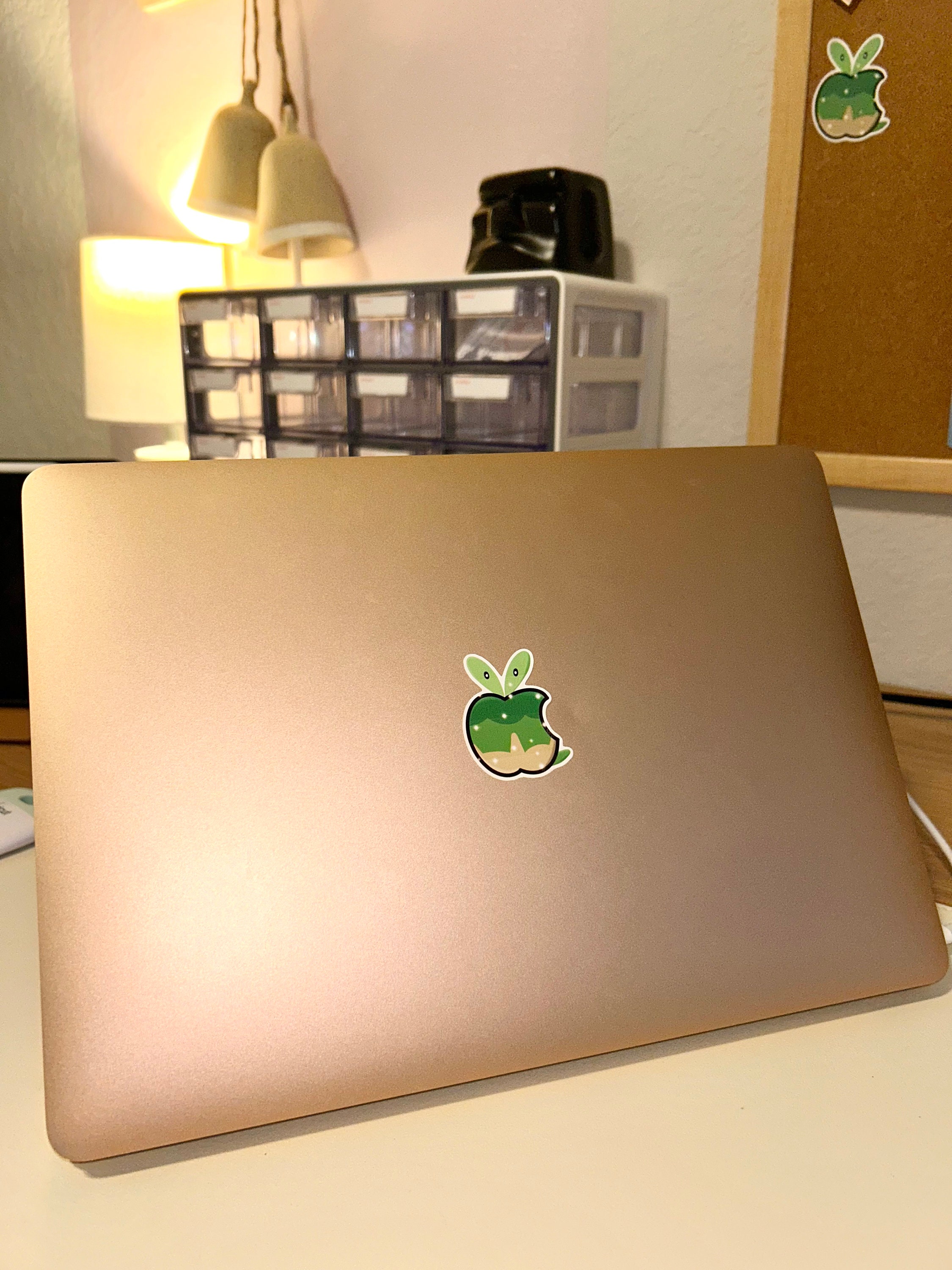 Shiny Applin Apple Logo Glossy Sticker - Etsy