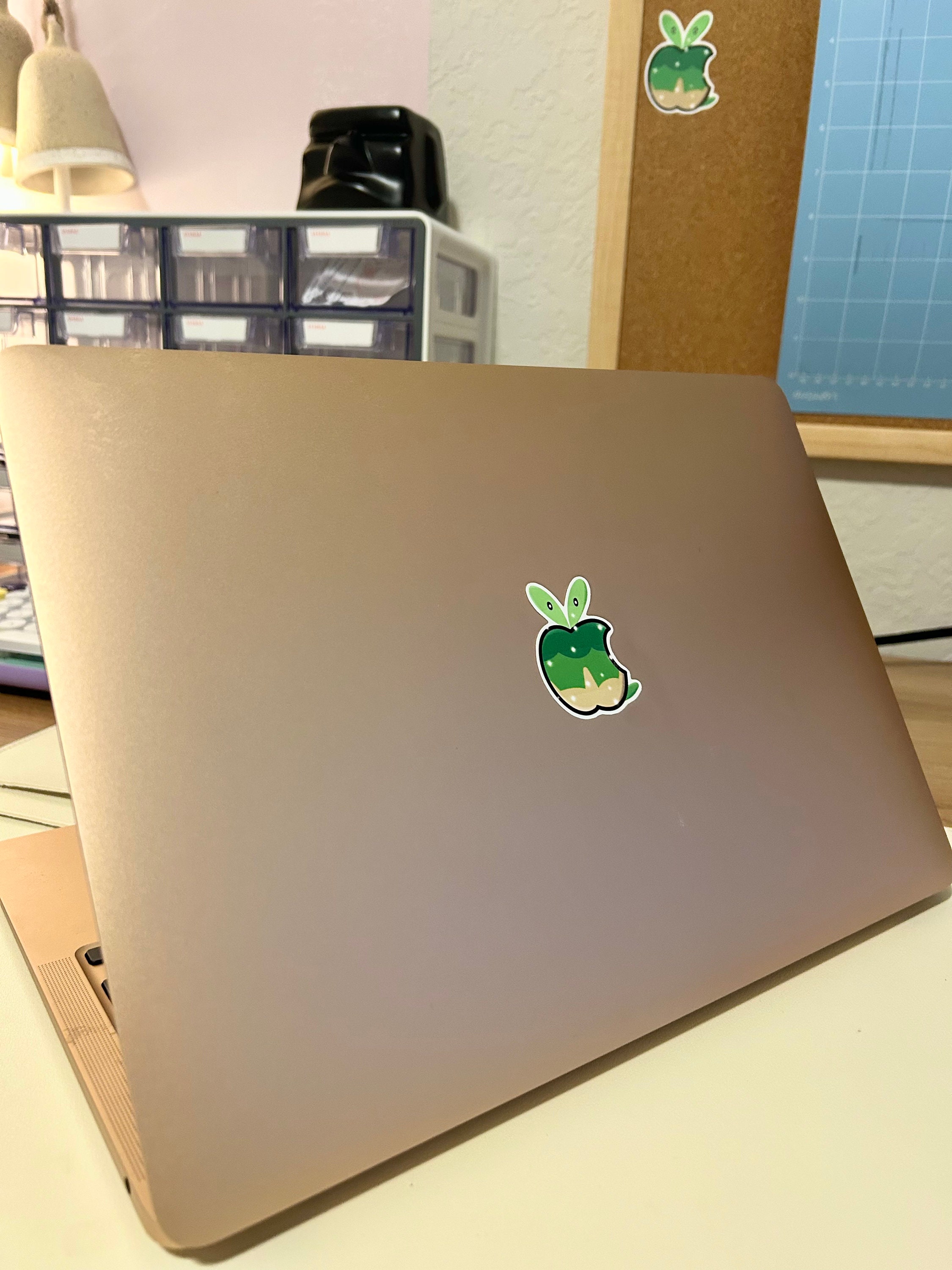 Shiny Applin Apple Logo Glossy Sticker - Etsy