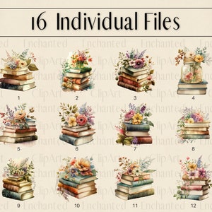 Watercolor Book Clipart Bundle, Scrapbook Ephemera for Booklover ...