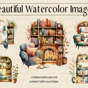 Watercolor Books Clipart Bundle, Clipart Bundle for Booklover ...