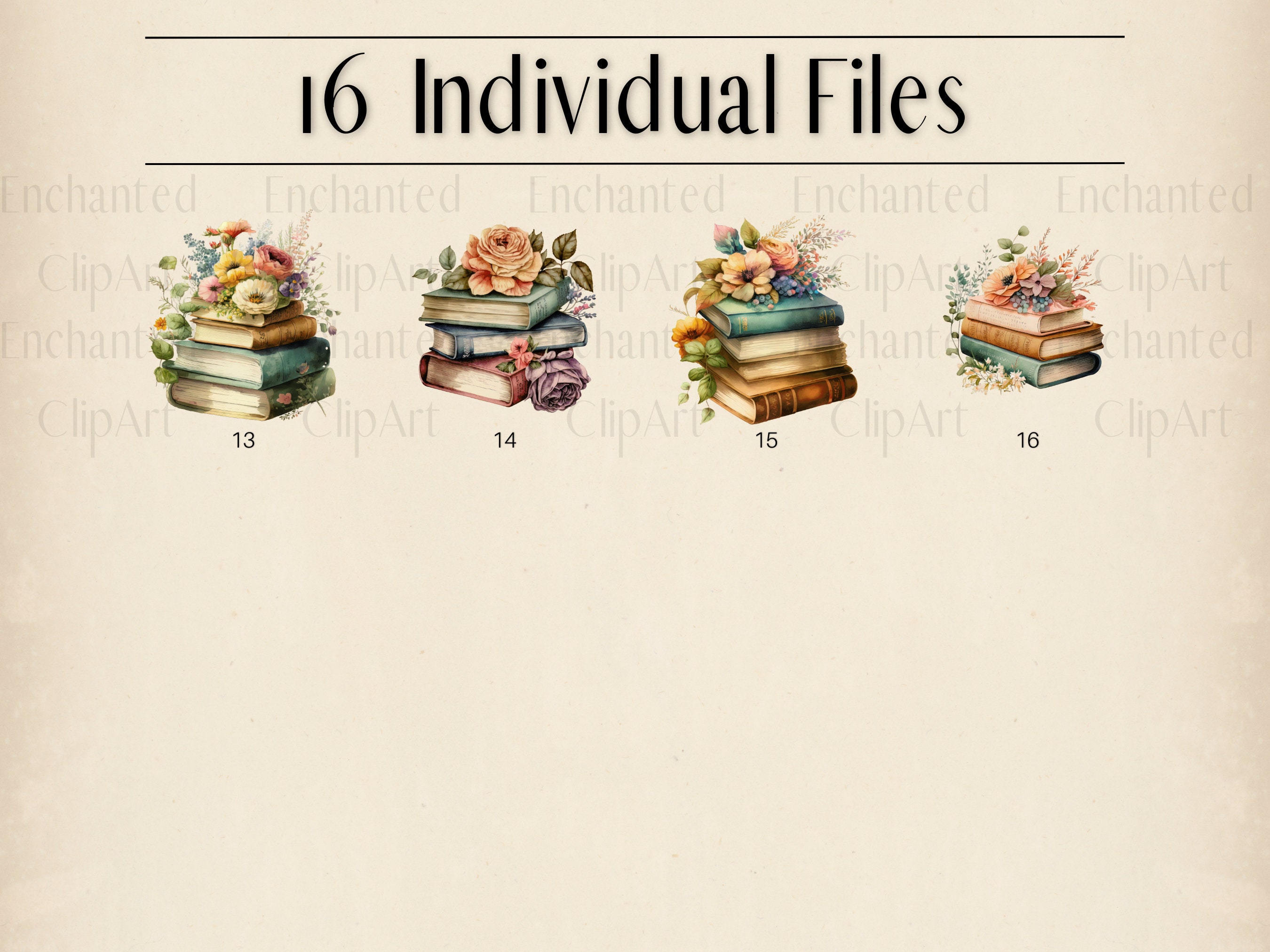 Watercolor Book Clipart Bundle, Scrapbook Ephemera for Booklover ...