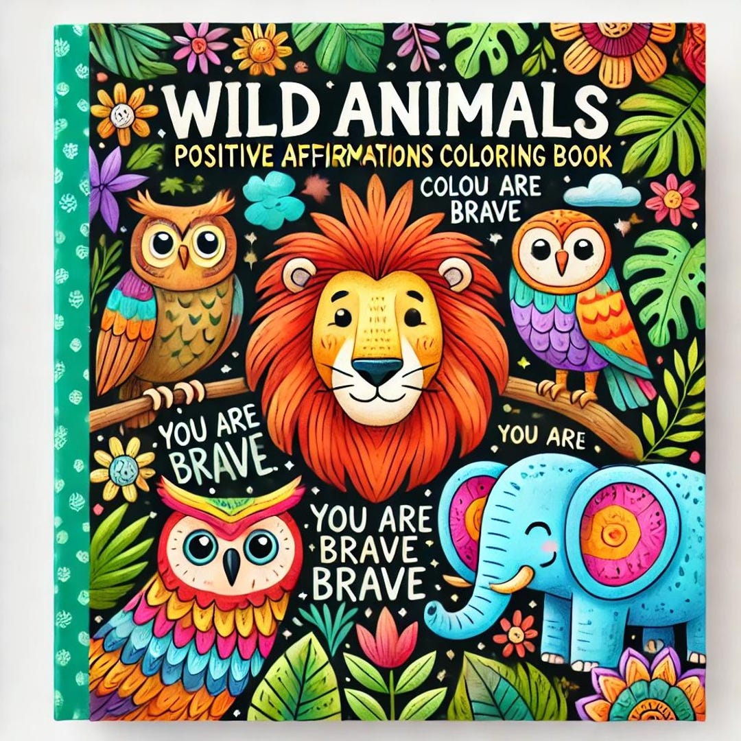 Wild Animals Positive Affirmations Coloring Book Page 20 This ...