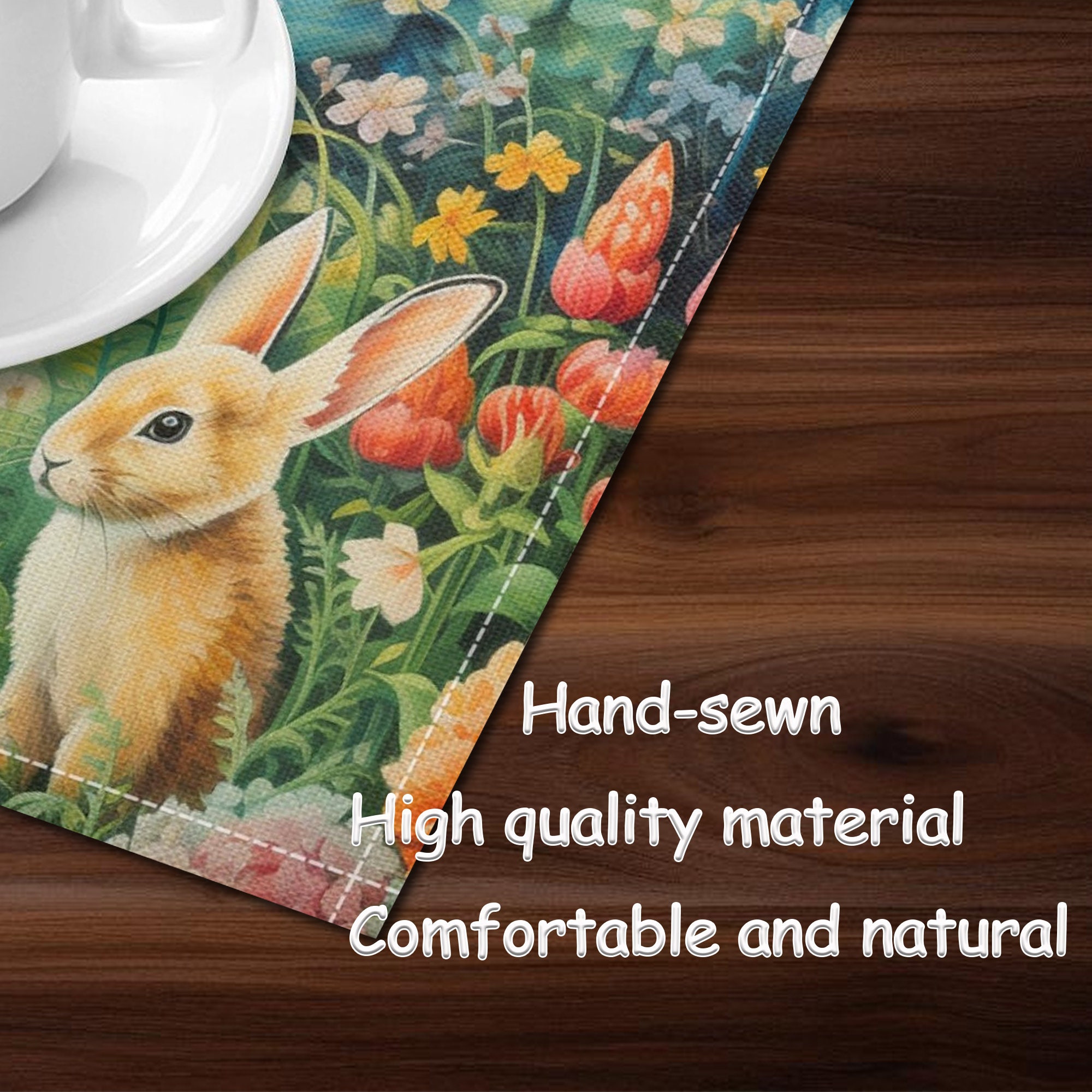 Rabbit Placemat Flower Placemat Butterfly Placemat Garden - Etsy