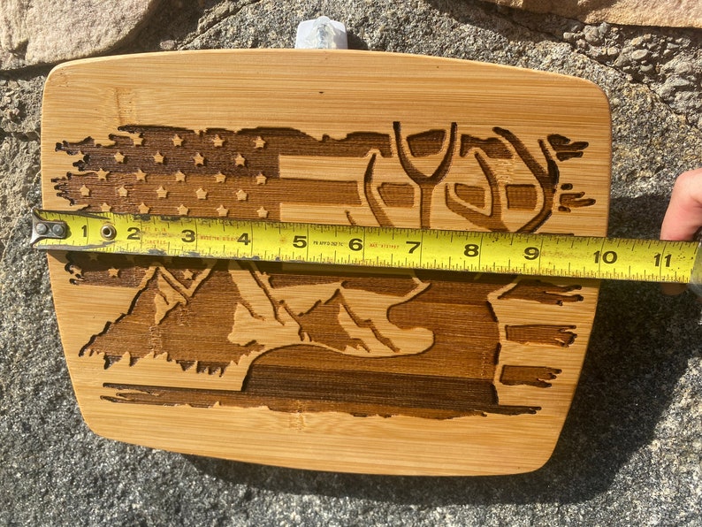 Deer American Flag Laser Etching - Etsy
