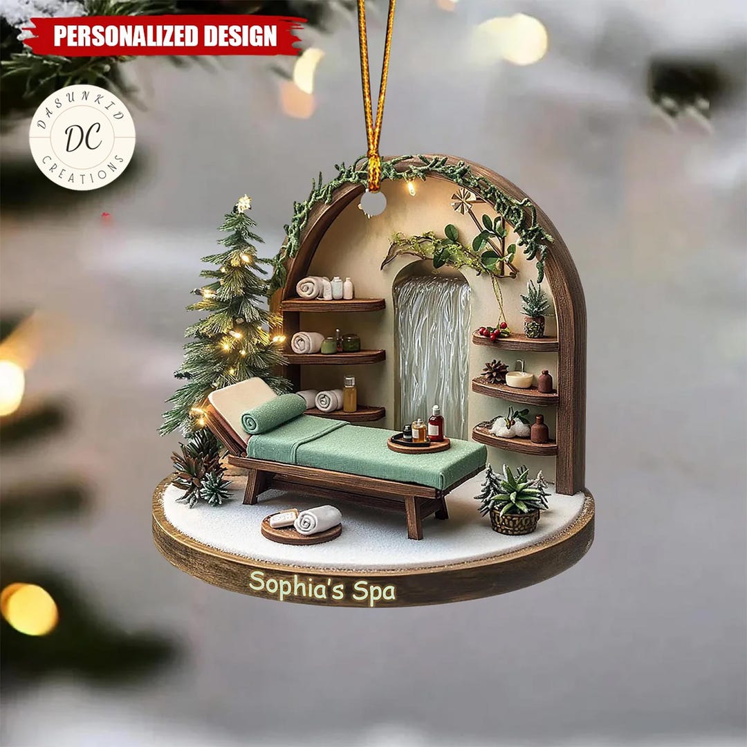 Personalized Massage Beauty Spa Ornament, Custom Relax Spa Christmas ...