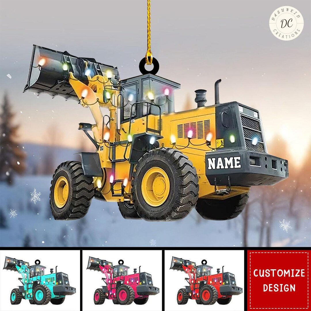 Personalized Bulldozer Ornament, Bulldozer Keepsake, Heavy Equipment ...