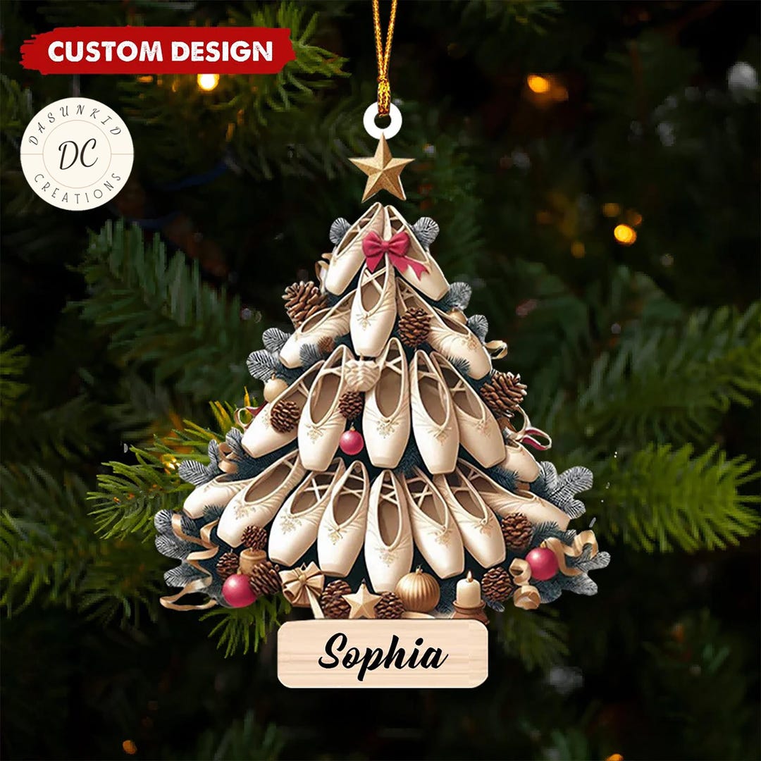 Personalized Ballet Shoes Christmas Tree Ornaments, Custom Ballet Shoes ...