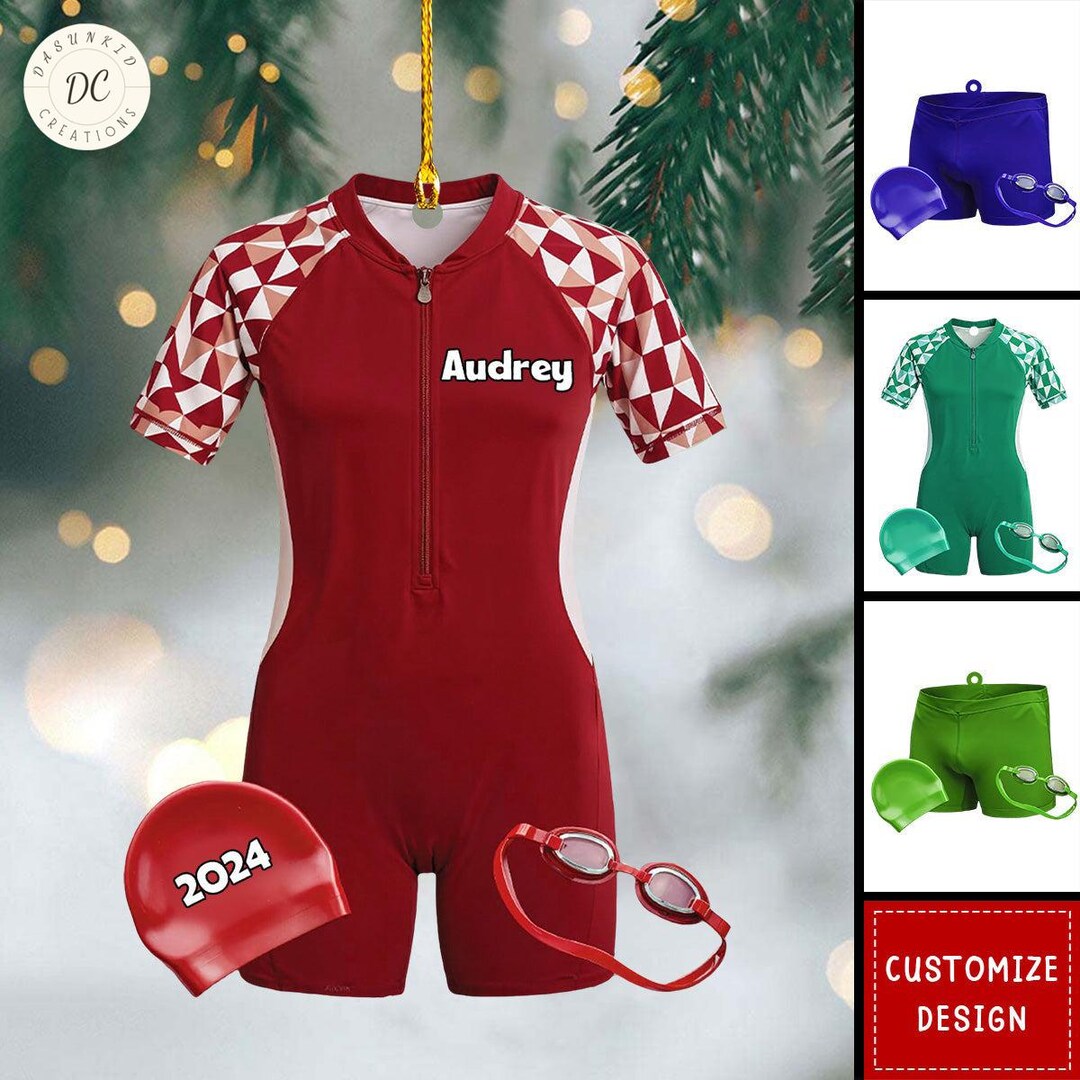 Swimmer Ornament, Personalized Swimming Ornament, Swimmer Gift ...