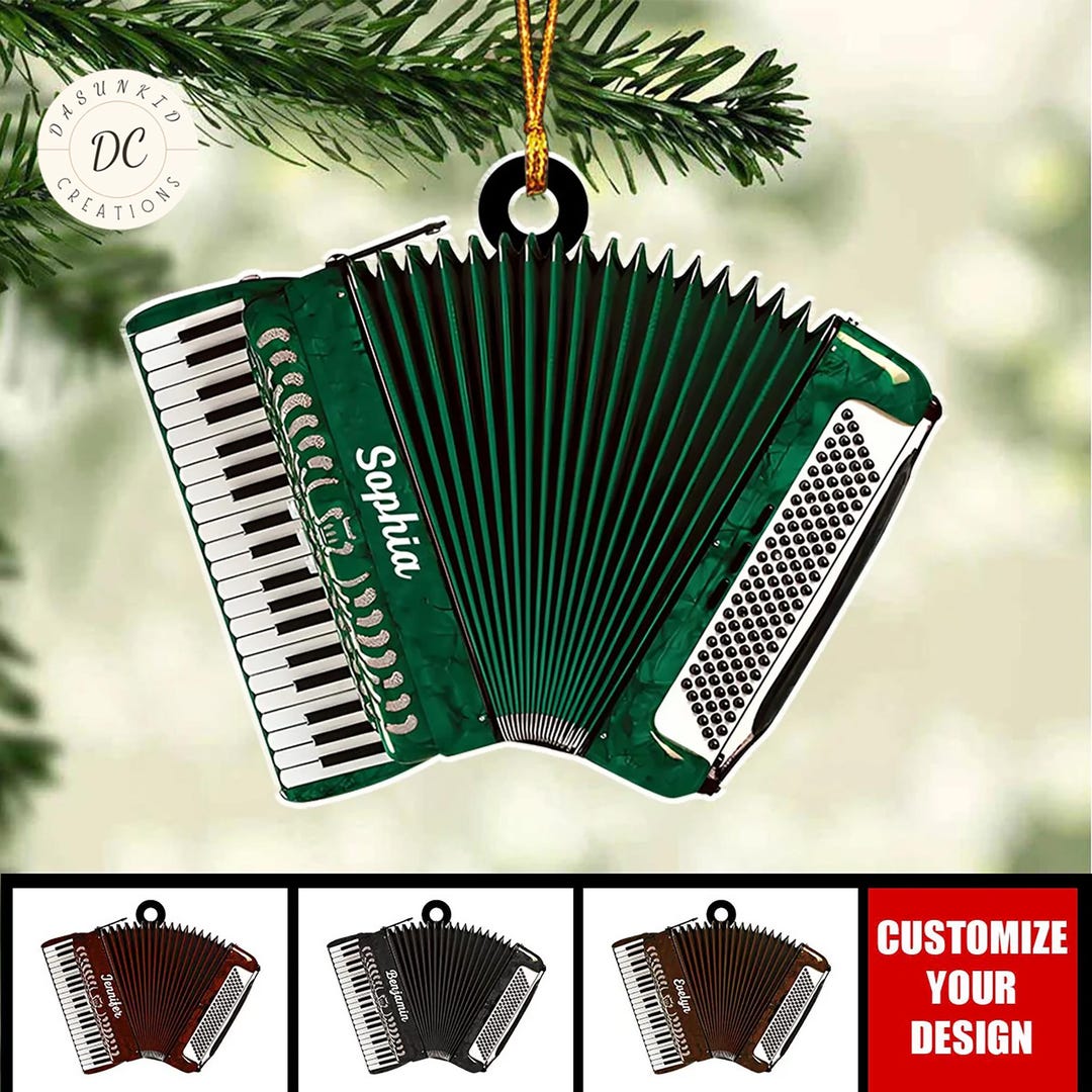 Personalized Classic Accordion Ornament, Custom Accordion Ornament ...