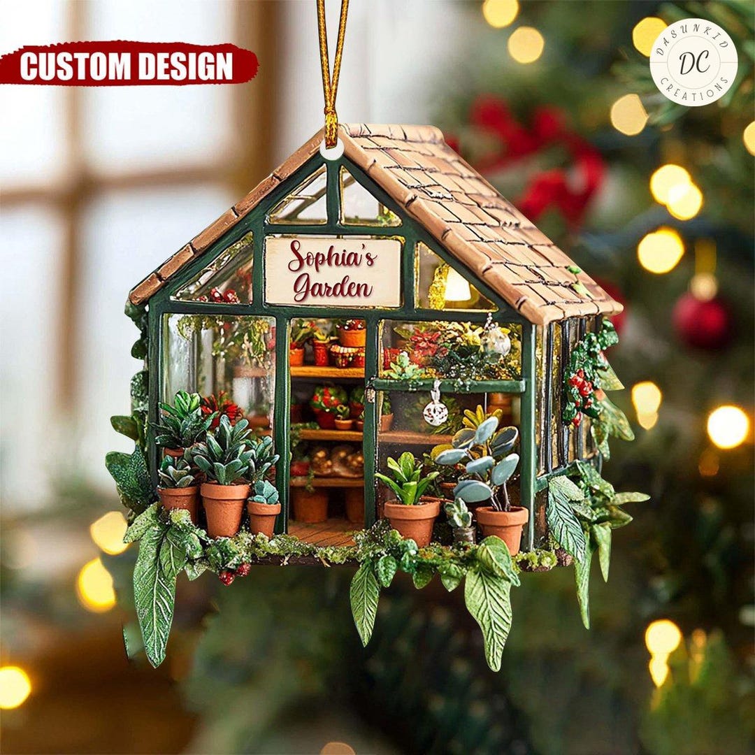 Personalized Greenhouse Garden Ornament, Gardening Keepsake, Gardener ...