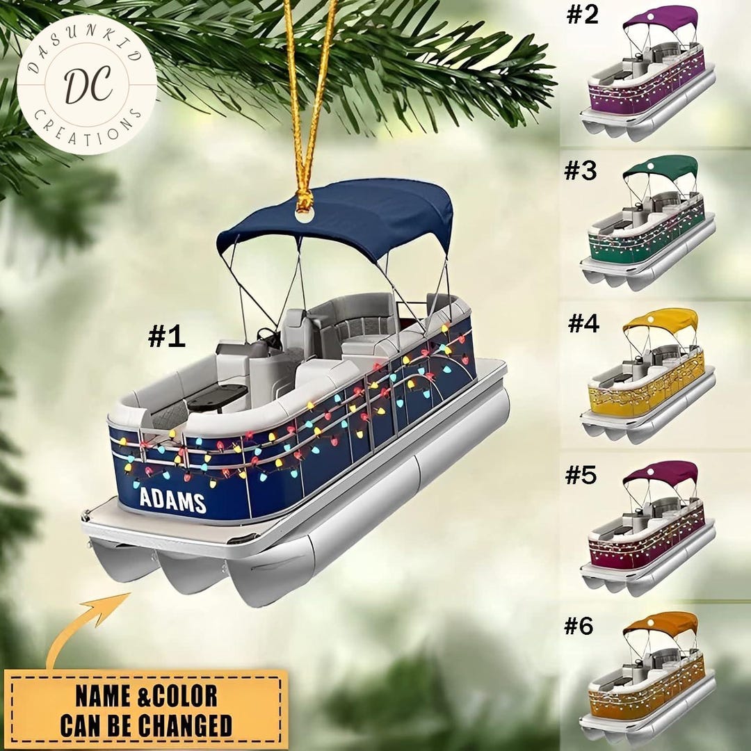 Pontoon Boat Shaped Personalized Ornament, Boat Custom Ornament ...