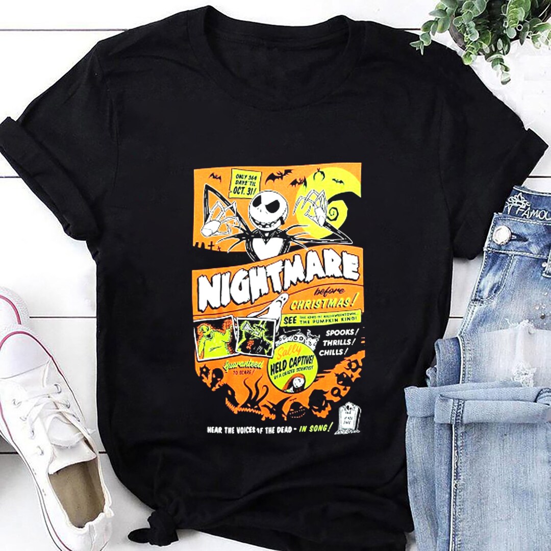 Jack Skellington the Nightmare Before Christmas Neon Poster T-shirt ...