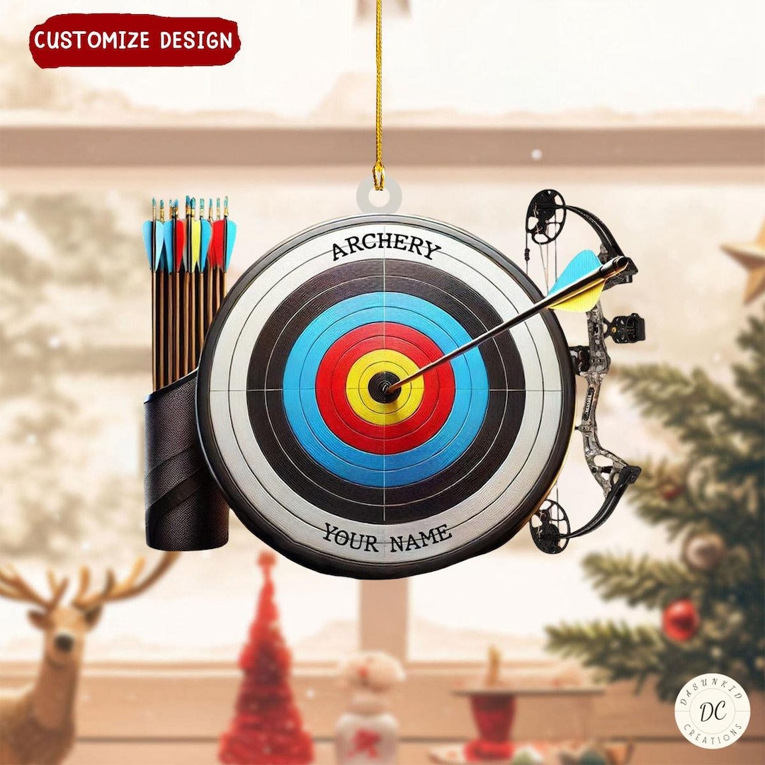 Personalized Archery Target Shaped Ornament, Archery Lover Gift ...