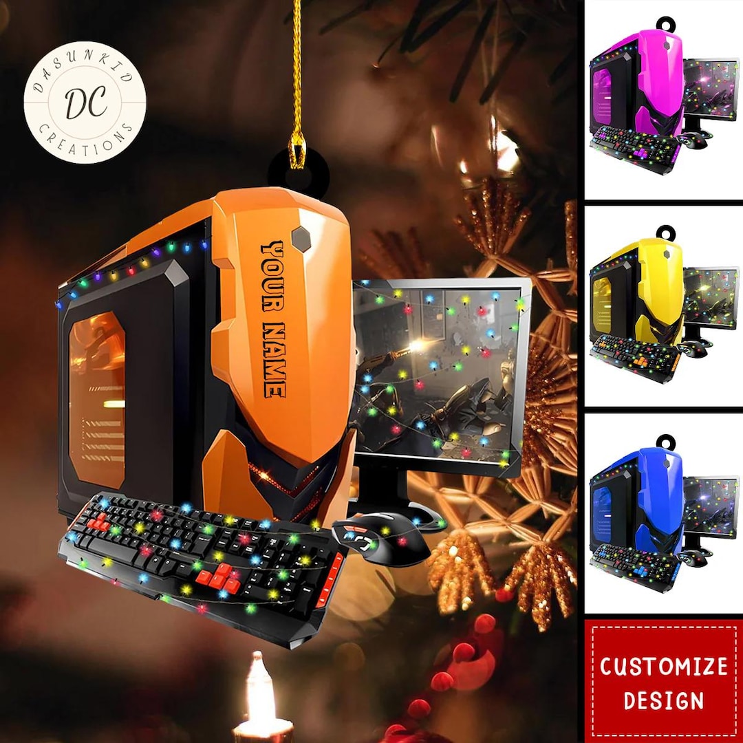 Custom PC Computer Acrylic Ornament, Personalized PC Computer Game ...