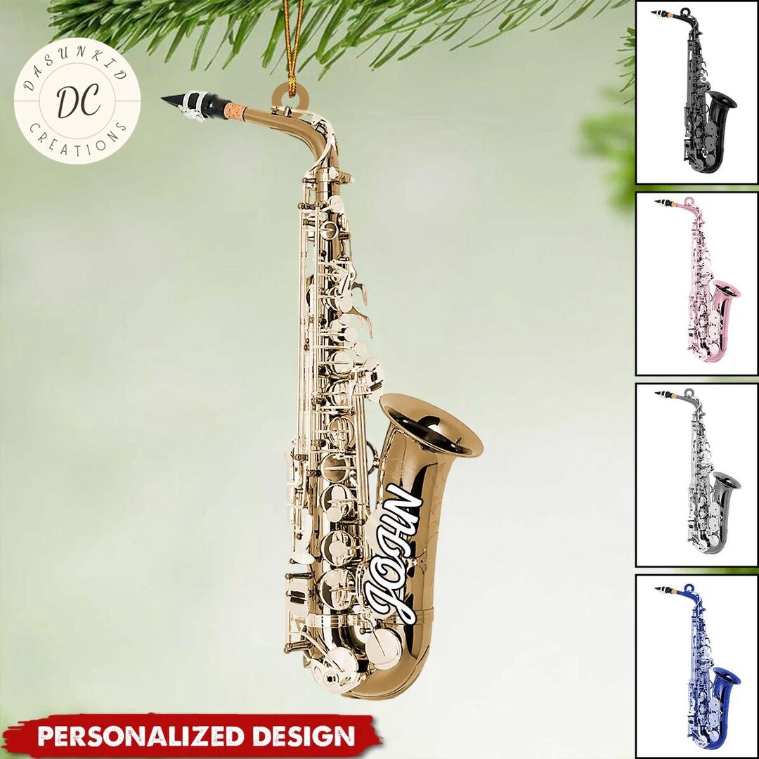 Personalized Saxophone Ornament, Gift for Saxophone Lover, Saxophone ...