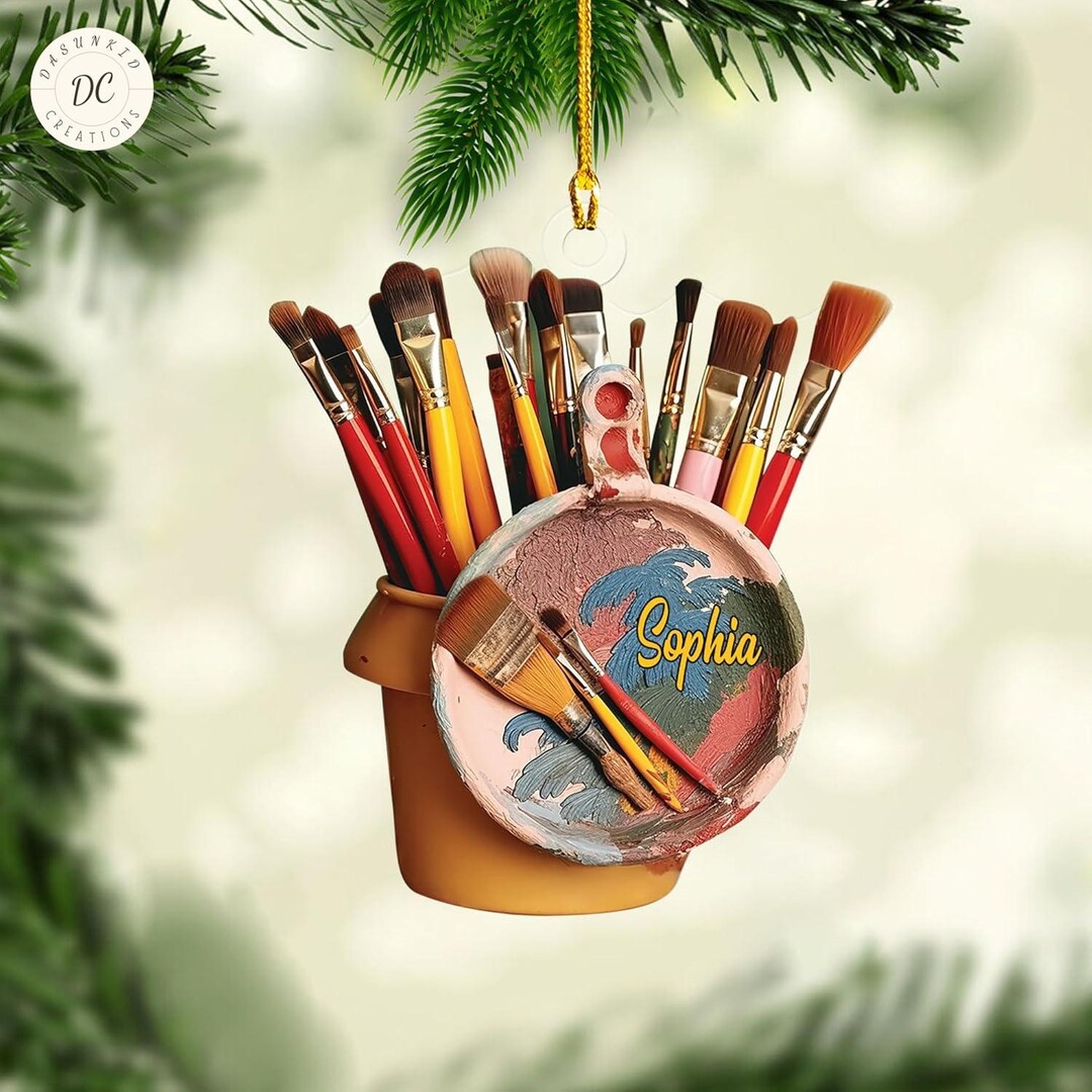 Painter Gift Keepsake, Custom Painting Tools Acrylic Ornament ...