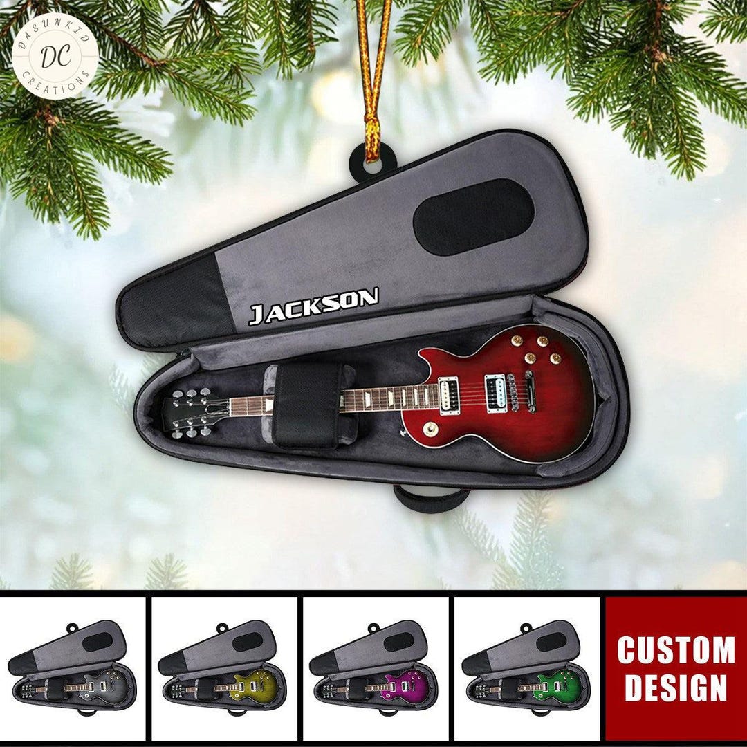 Guitar Keepsake, Personalized Guitar Shaped Ornament, Custom Guitar ...