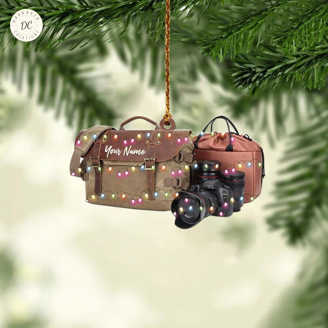 Custom Camera Bag Ornament, Personalized Camera Bag Ornament, Christmas ...