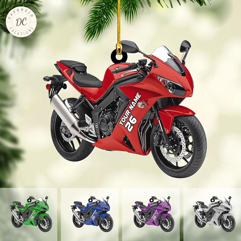 Motorcycle Christmas Ornament - Etsy