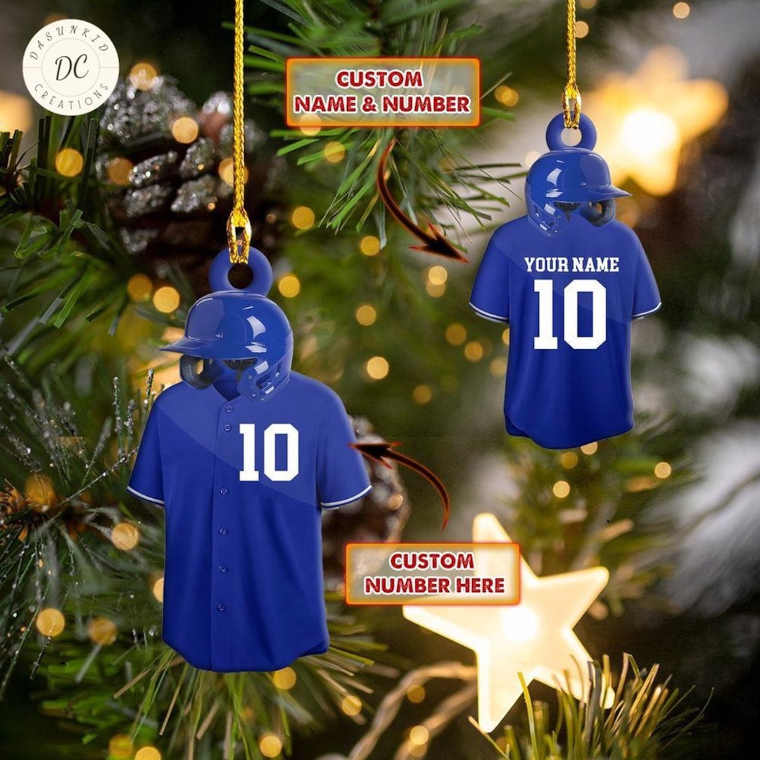 Baseball Uniform Gift, Personalized Baseball Player Ornament, Baseball ...